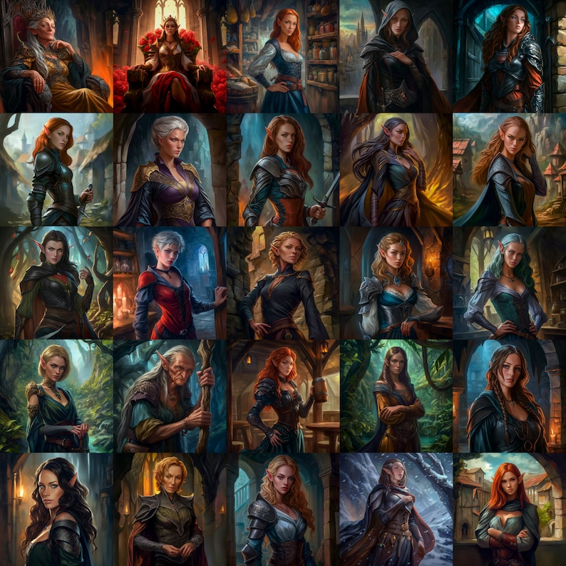 125 Elf NPC Portraits - TCG, Dnd, RPG Image Portrait Collection for ...