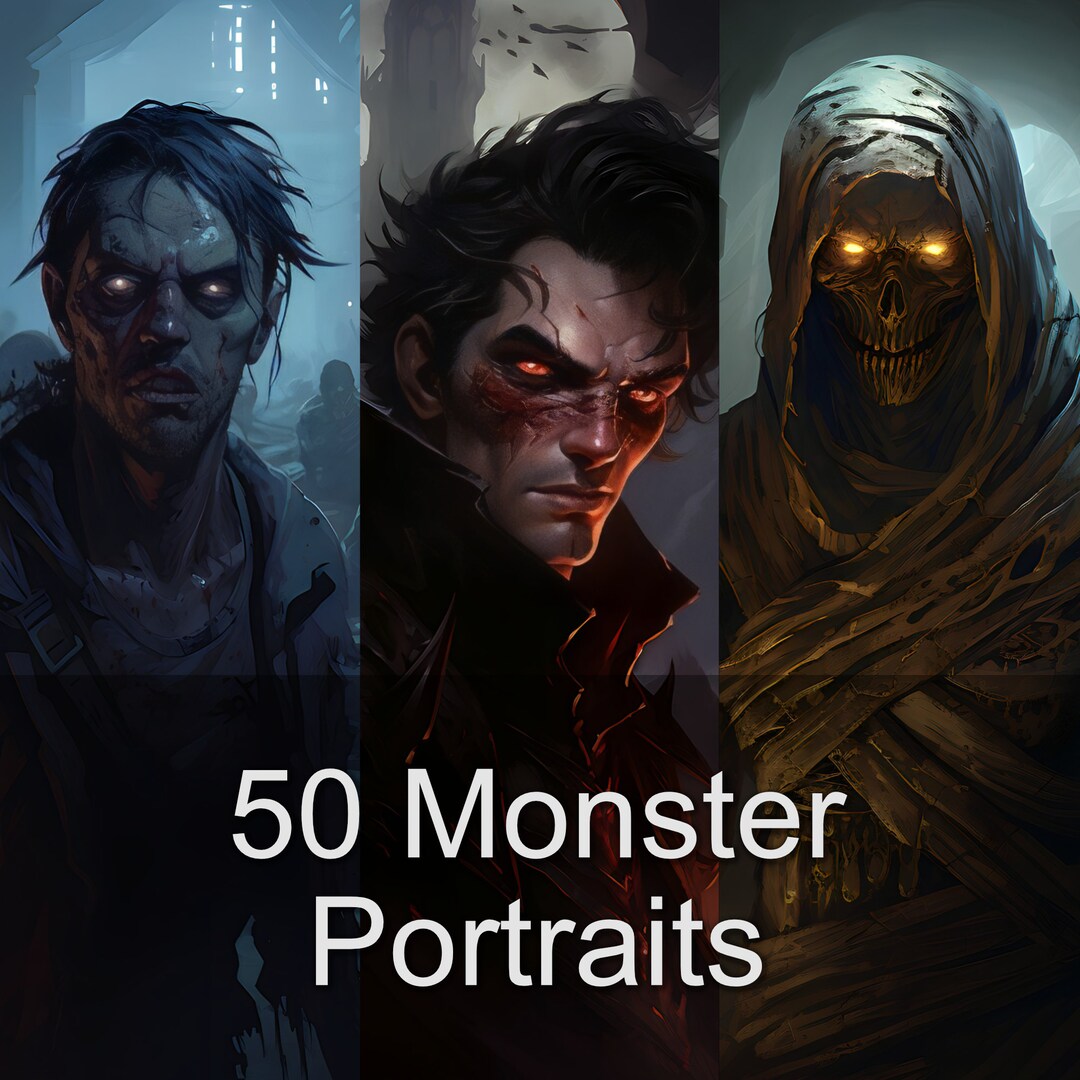 50 Monster Portraits Set 1 - TCG, Dnd, RPG Image Portrait Collection ...