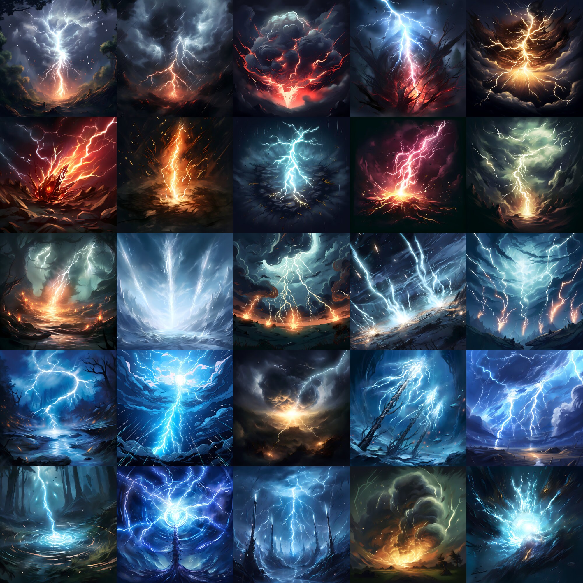 125 Lightning Skill Images TCG, Dnd, RPG Image Portrait Collection for ...