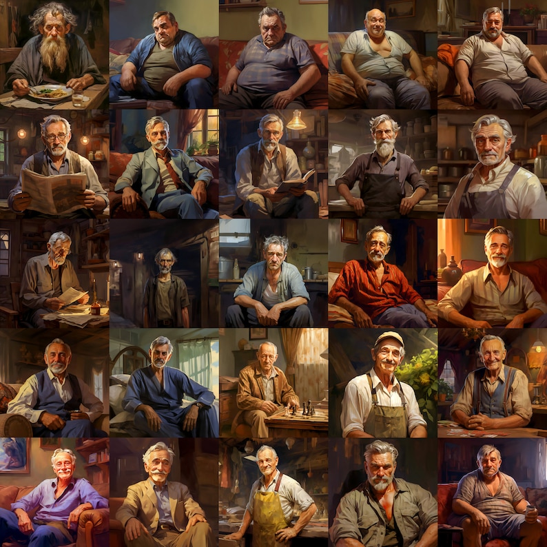 50 Old NPC Portraits - TCG, Dnd, RPG Image Portrait Collection for Dungeon Master, Game Master ...