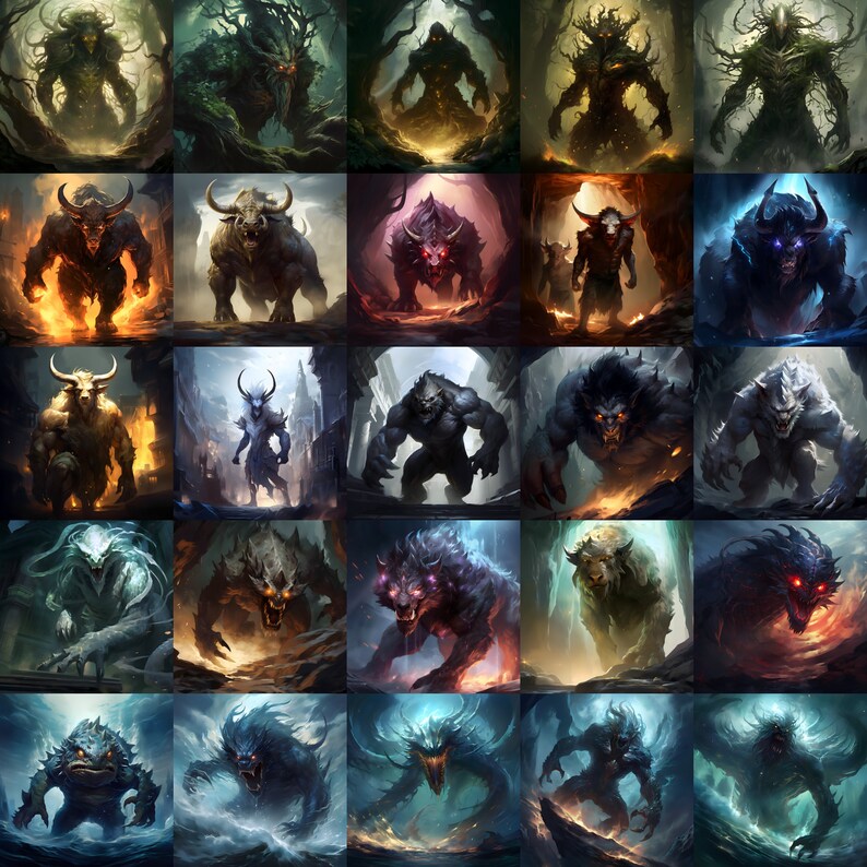 50 Monster Portraits Set 3 - TCG, Dnd, RPG Image Portrait Collection ...