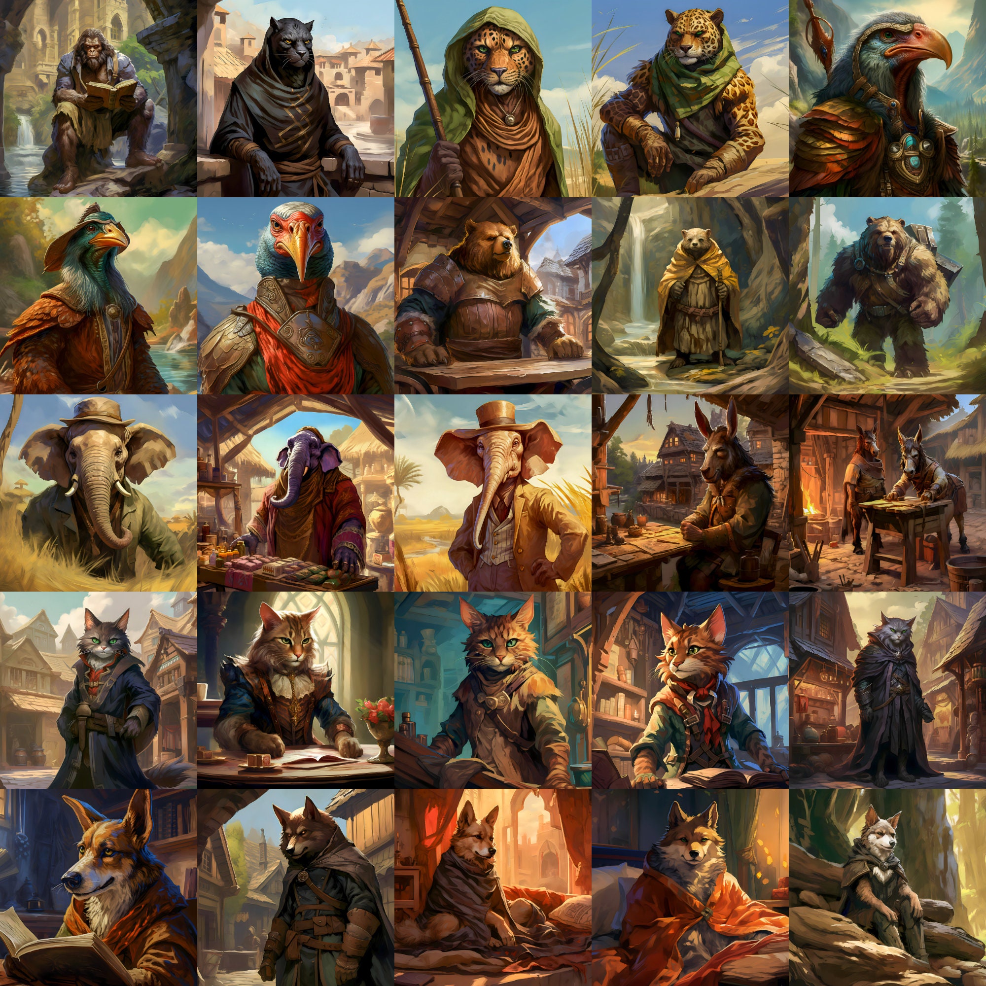 125 Animal NPC Portraits TCG Dnd RPG Image Portrait - Etsy