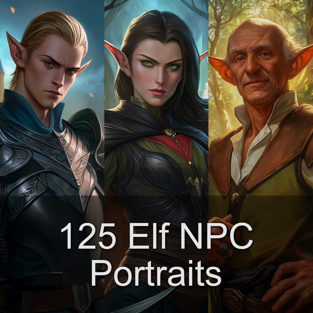 125 Elf NPC Portraits TCG, Dnd, RPG Image Portrait Collection for ...