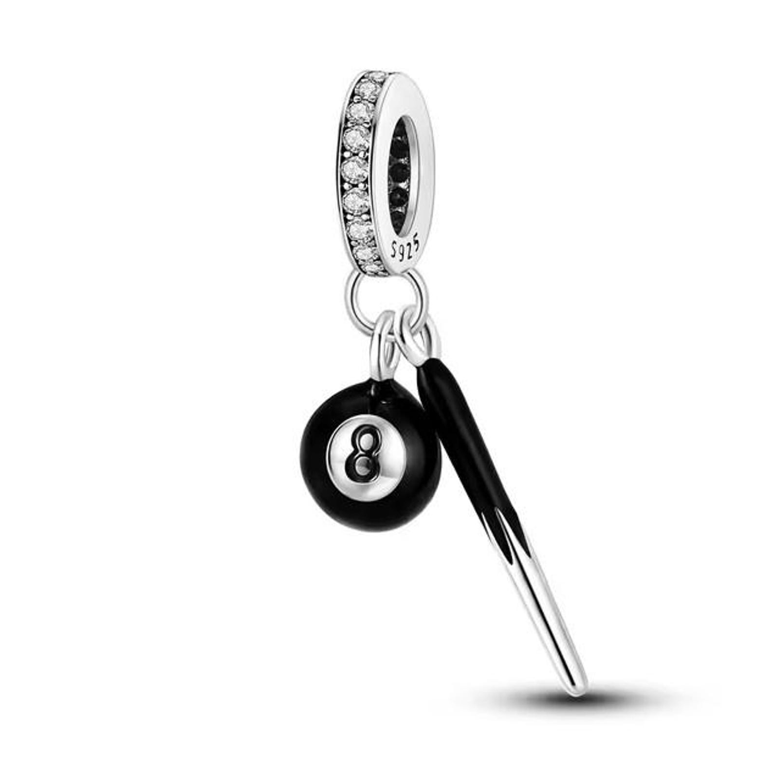 Billiard Charm 925 Sterling Silver Fit for Bracelet and Necklace - Etsy