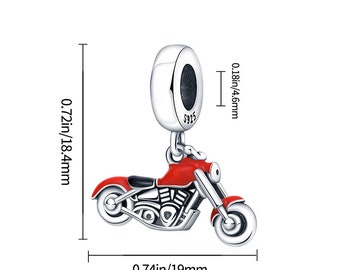 Motorbike Charm for Pandora Bracelet 925 Sterling Silver Red Bike Charm Etsy Australia