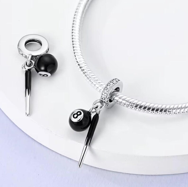 Billiard Charm 925 Sterling Silver Fit for Bracelet and Necklace - Etsy