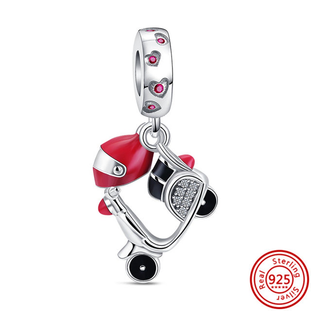 Sterling Silver Transport Charm: Scooter, Train - Fits Pandora Bracelet ...