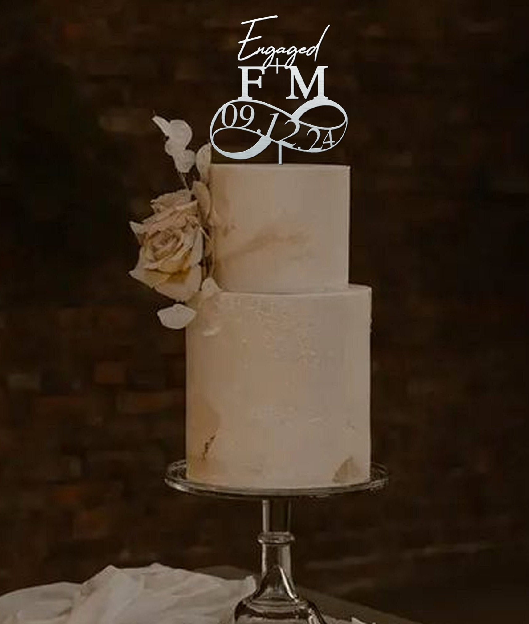 Custom Engagement Infinity Symbol Cake Topper/rustic Wedding - Etsy