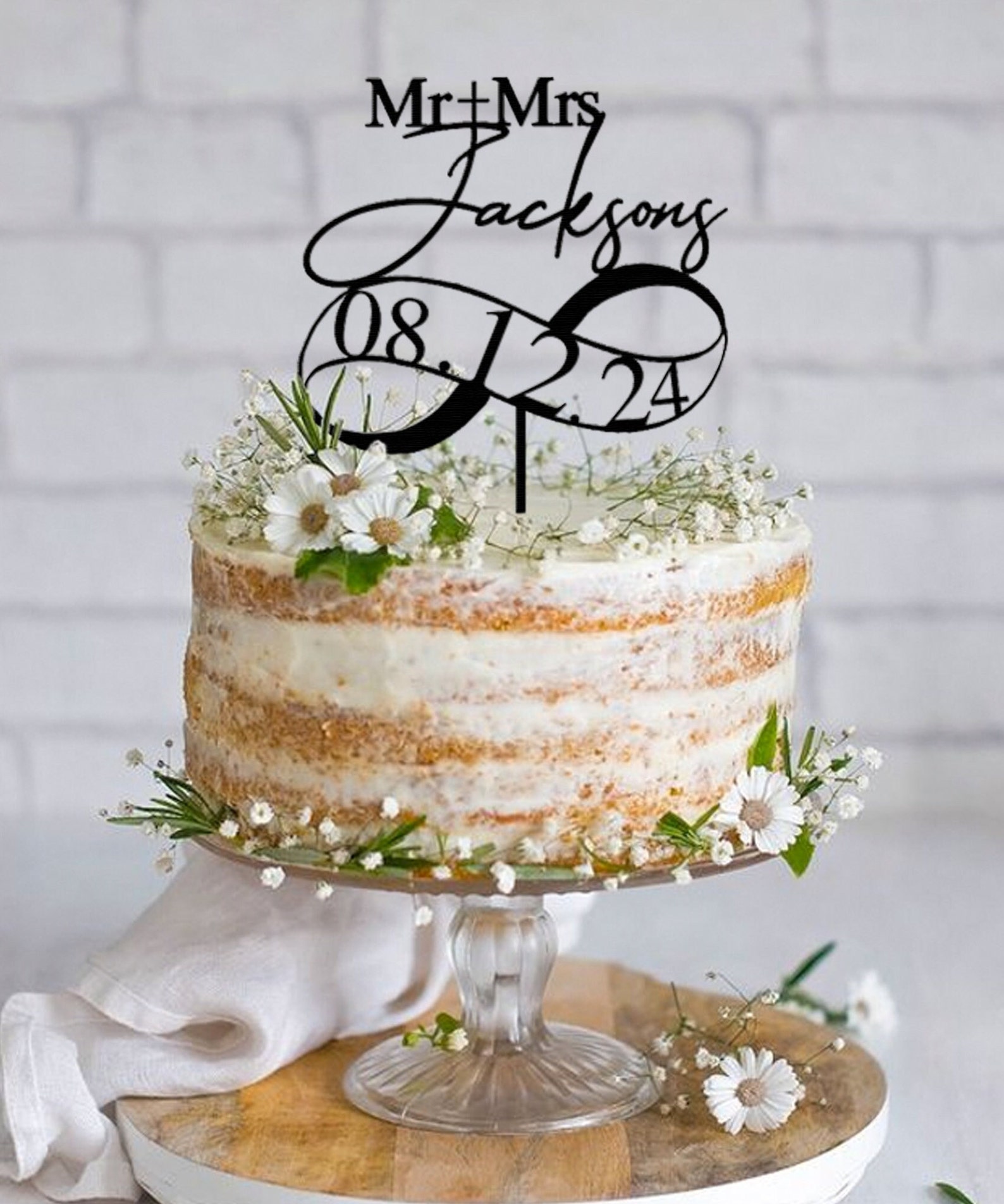 Custom Engagement Infinity Symbol Cake Topper/rustic Wedding - Etsy