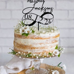 Custom Engagement Infinity Symbol Cake Topper/rustic Wedding - Etsy