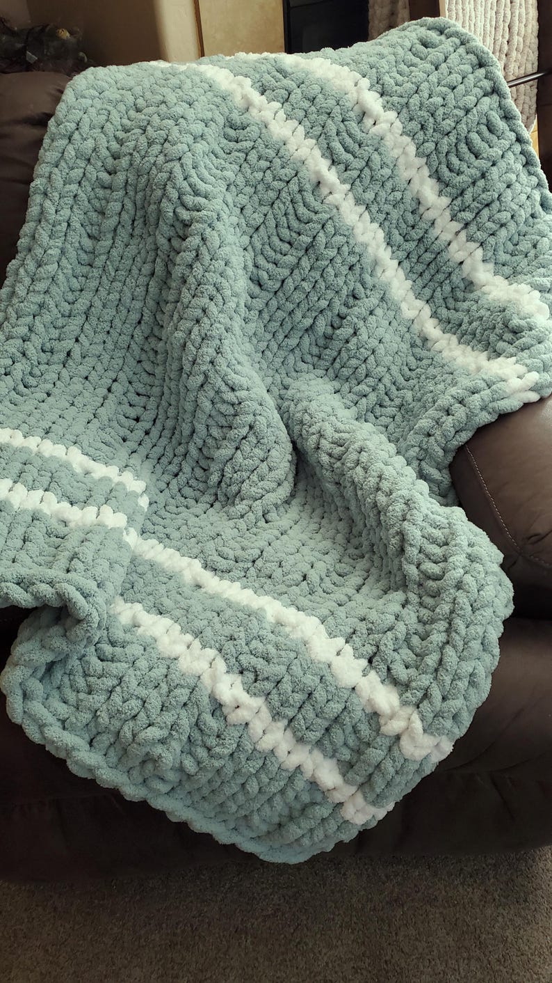 Handmade Chunky Knit Throw Blanket Super Soft & Cozy 42x54 - Etsy