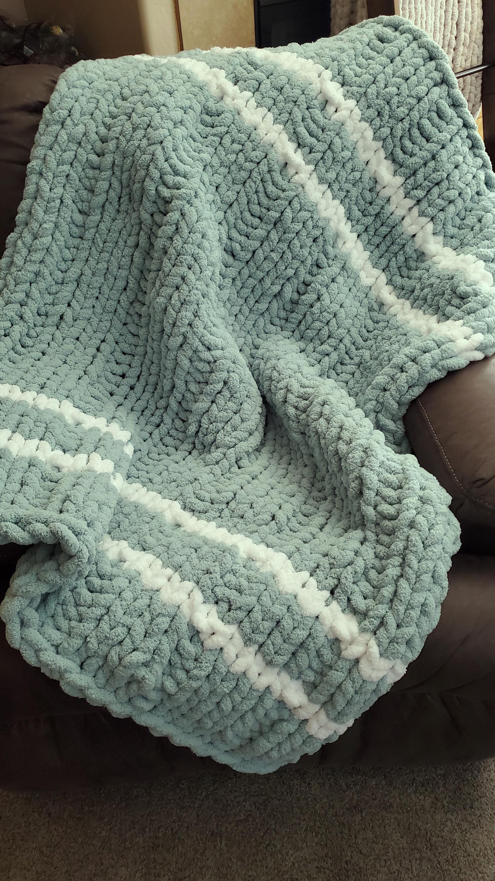 Handmade Chunky Knit Throw Blanket Super Soft & Cozy 42x54 - Etsy