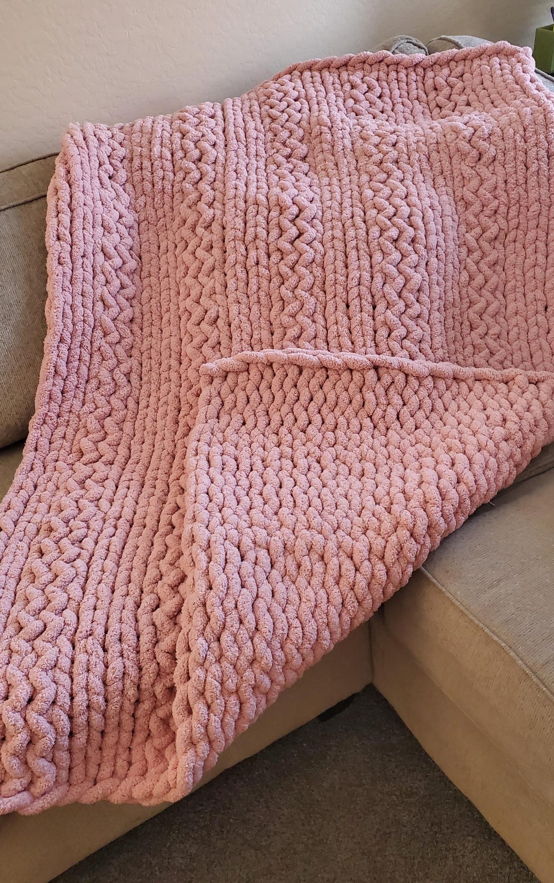 Handmade Chunky Knit Throw Blanket Super Soft & Cozy 40x64 - Etsy