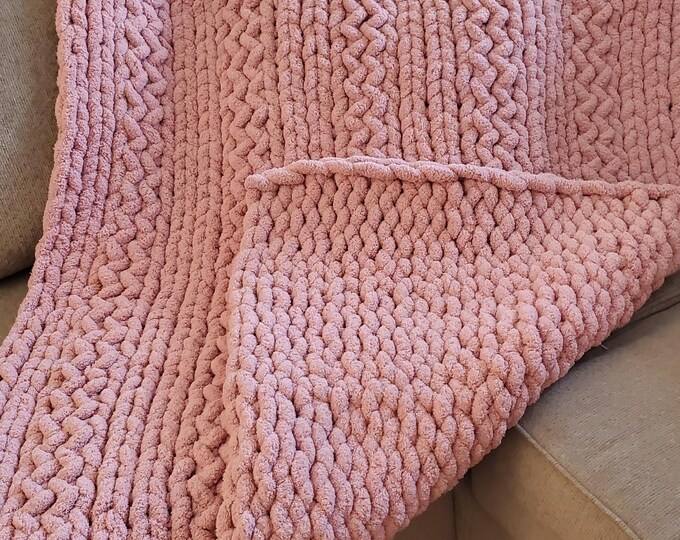 Handmade Chunky Knit Throw Blanket - Super Soft & Cozy 40"x64" - Etsy