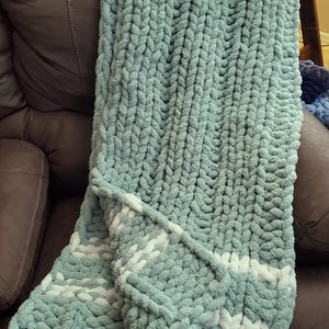 Handmade Chunky Knit Throw Blanket Super Soft & Cozy 42x54 - Etsy