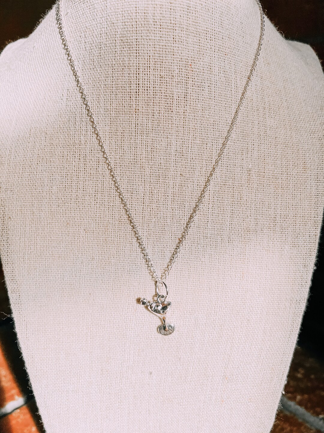 Silver Martini Charm Necklace - Etsy