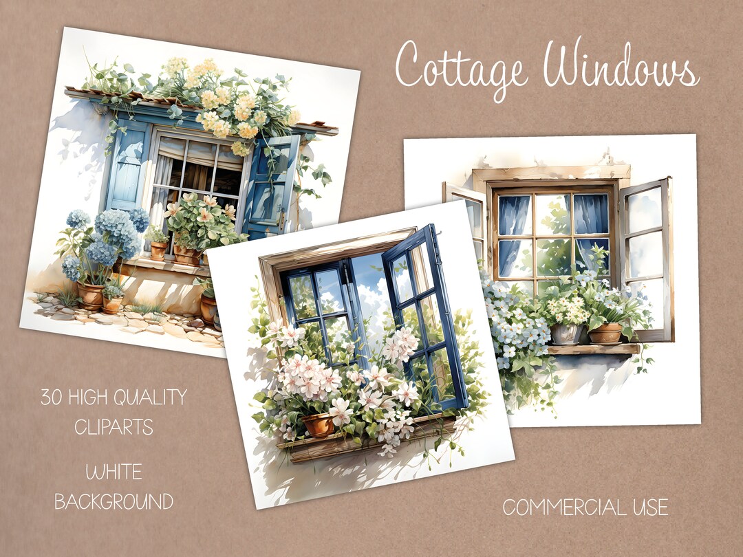 30 Cottage Windows Cliparts Cottagecore Cliparts Digital - Etsy