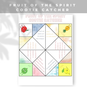 Fruit of the Spirit Cootie Catcher Sunday School Bible Activity, Fruit ...
