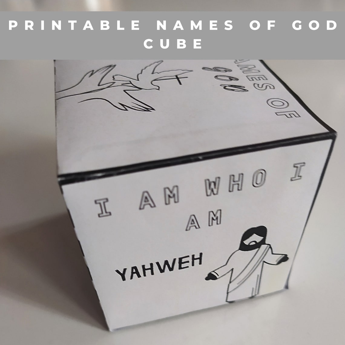 Names of God Coloring Cube, Sunday School Lesson Craft, Bible Scripture ...