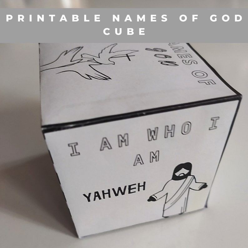 Names of God Coloring Cube, Sunday School Lesson Craft, Bible Scripture ...
