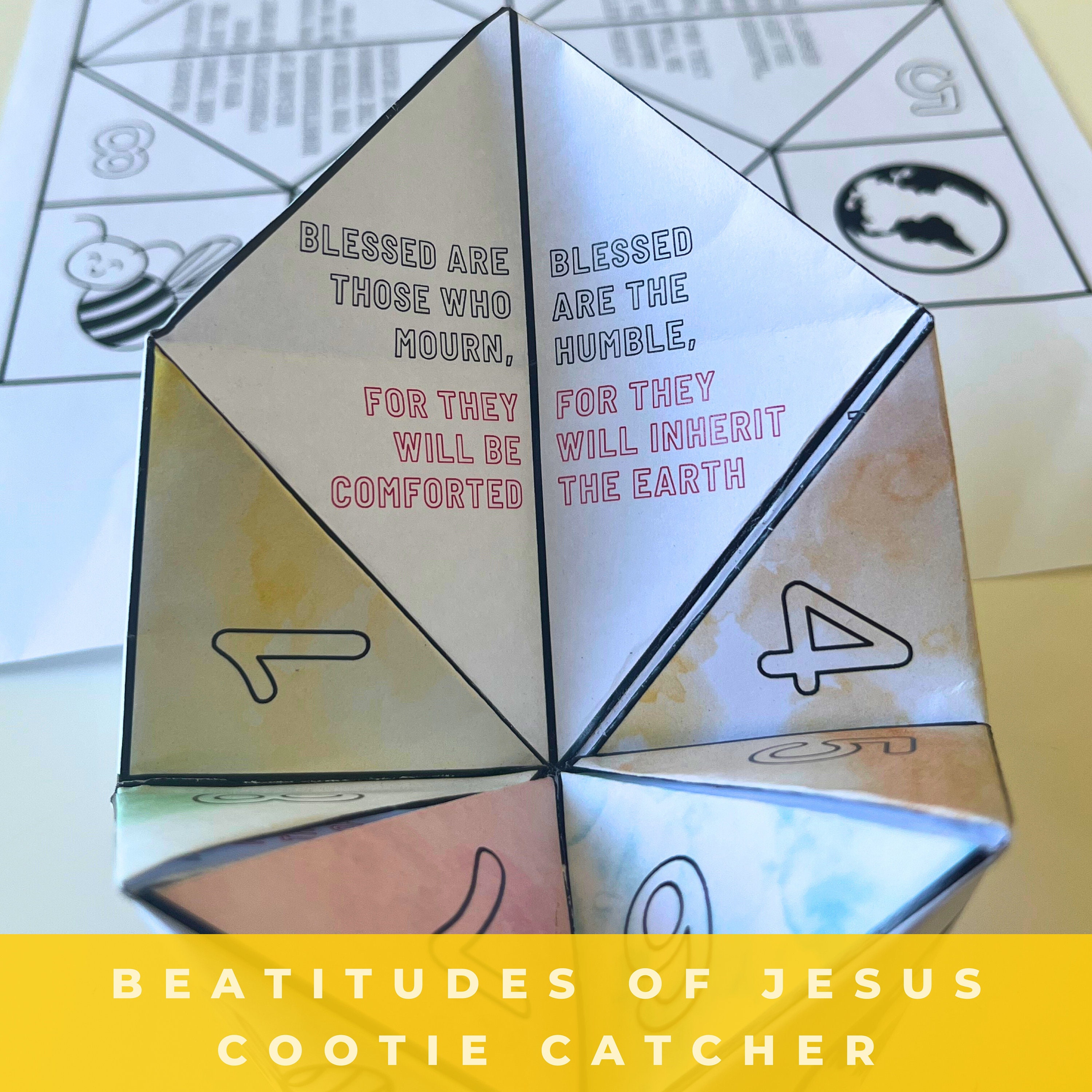 Beatitudes of Jesus Cootie Catcher Sunday School Bible Activity ...