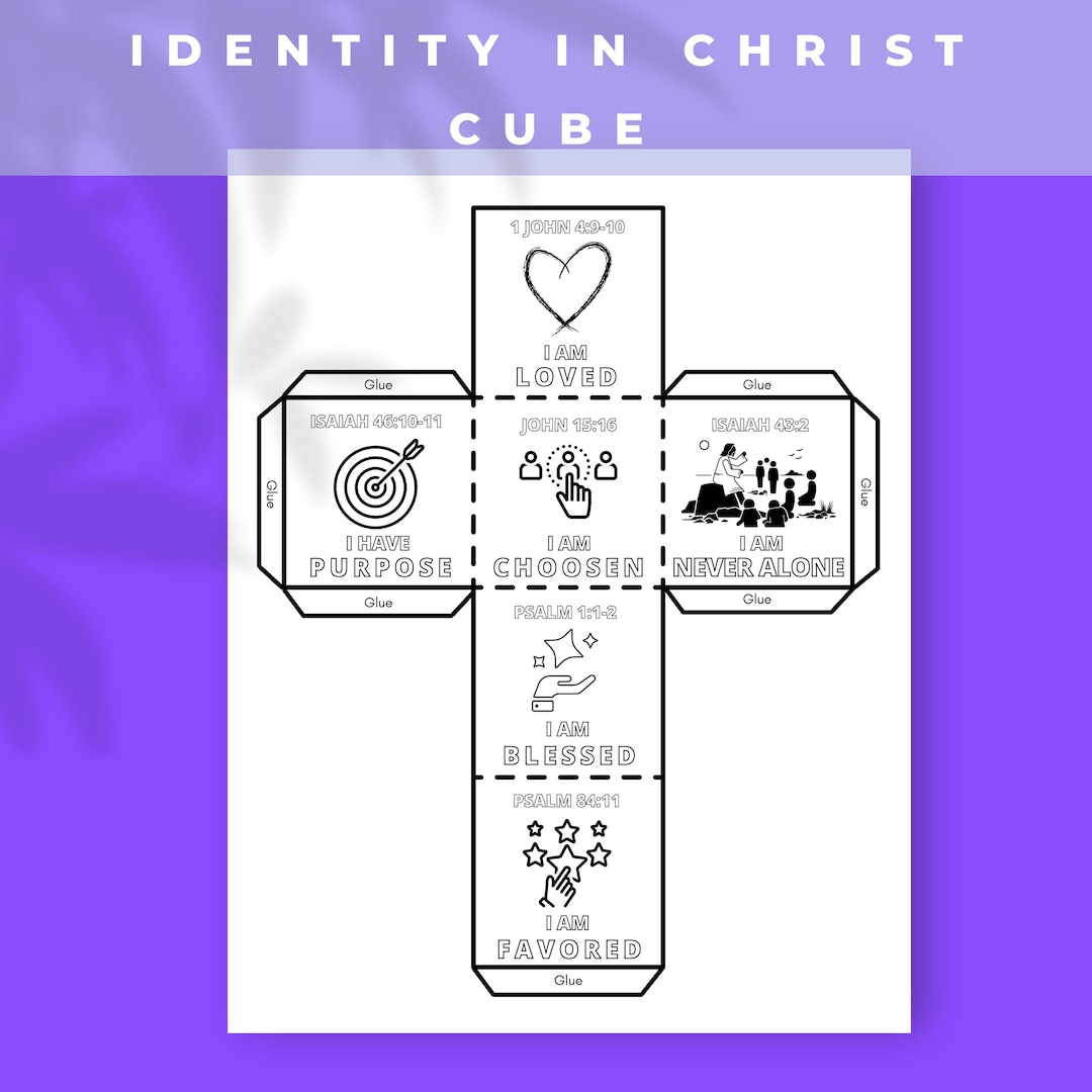 Identity in Christ Coloring Cube, Printable Sunday School Lesson ...