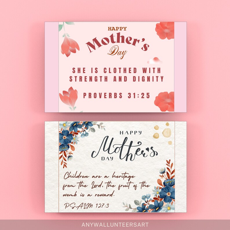 Mother's Day Scripture Cards Set of 4, Printable Mother's Day Craft ...