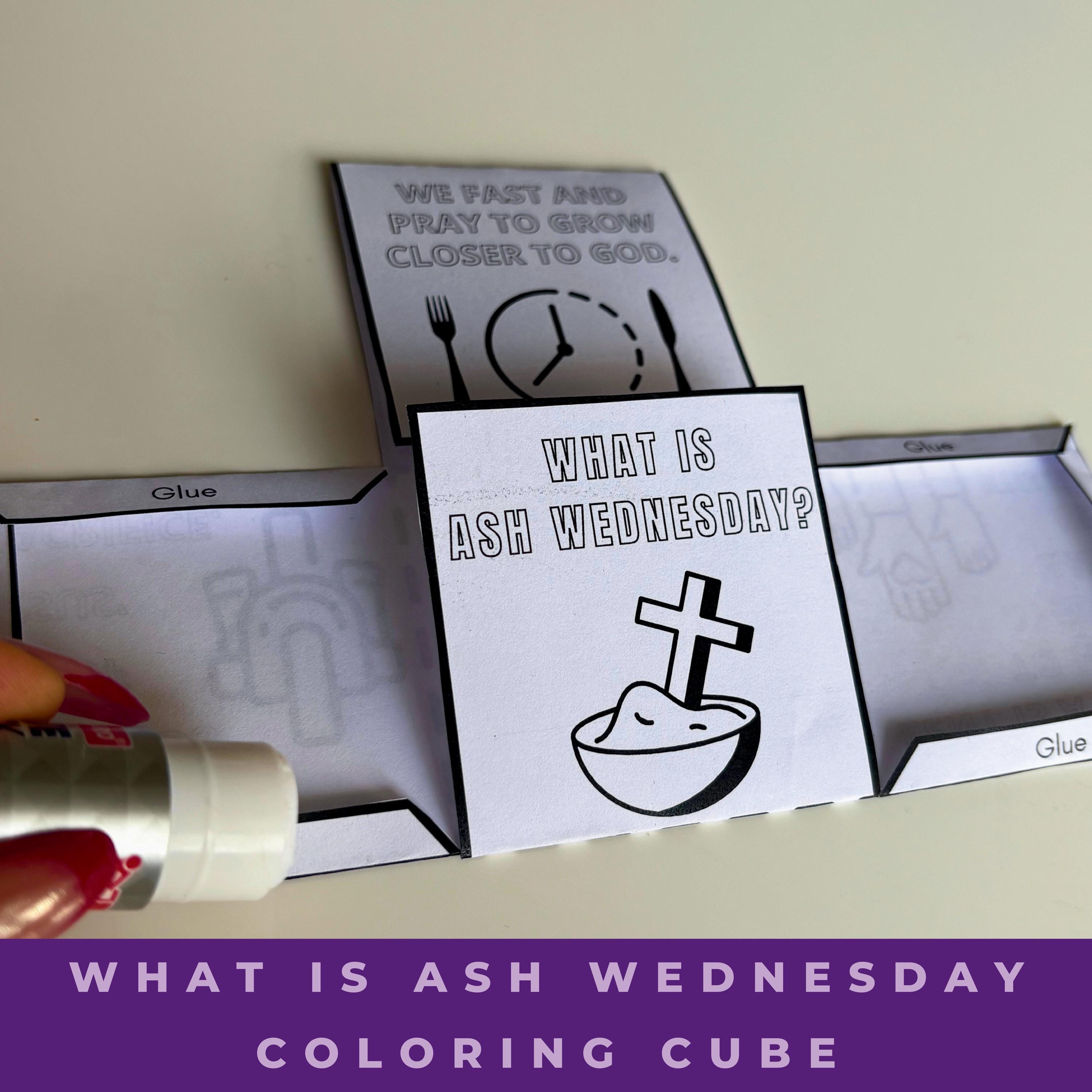 What is Ash Wednesday Coloring Cube, Christian Printable Craft for Kids ...