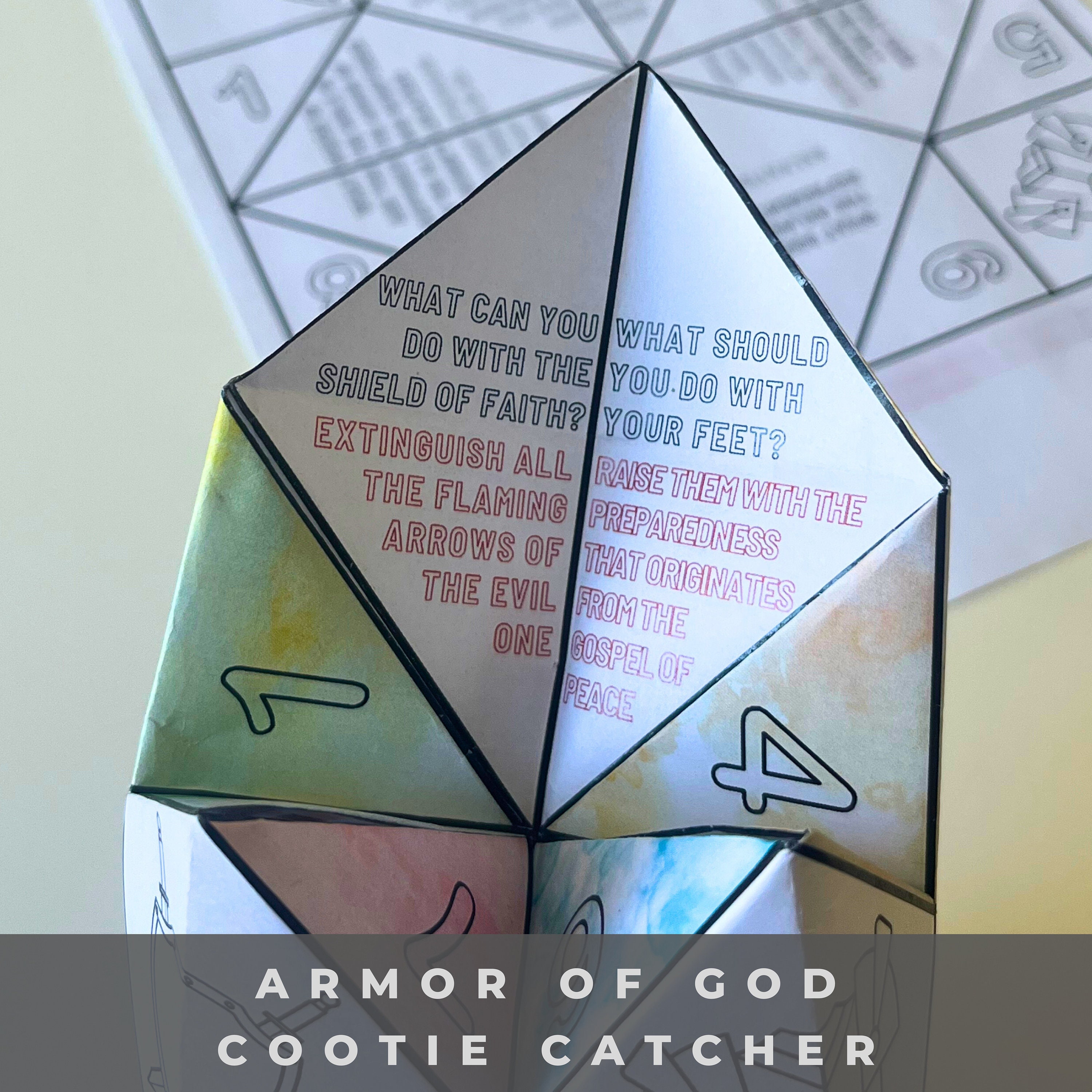 Armor of God Cootie Catcher Sunday School Bible Activity,armor of God ...