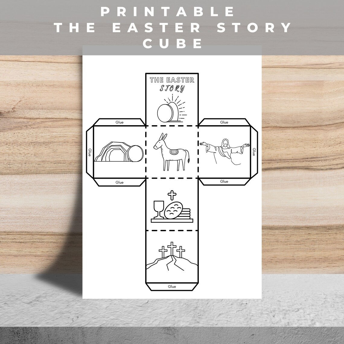 Easter Story Coloring Cube, Printable Sunday School Craft, Bible Story ...
