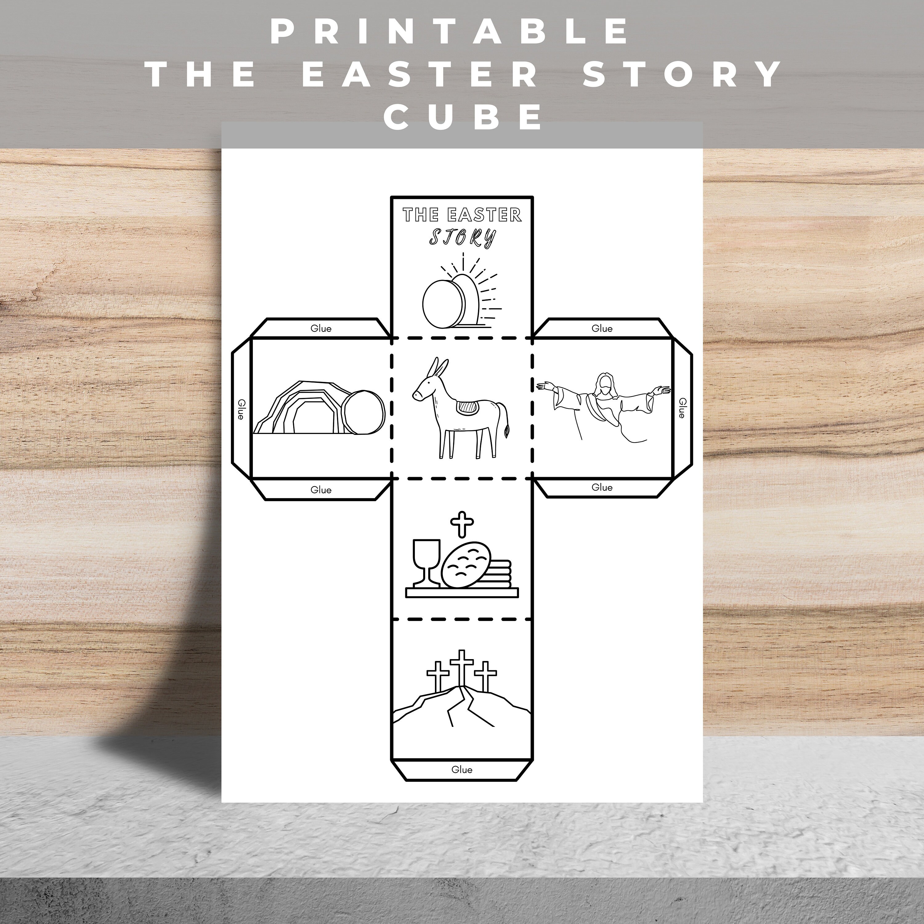 Easter Story Coloring Cube, Printable Sunday School Craft, Bible Story ...