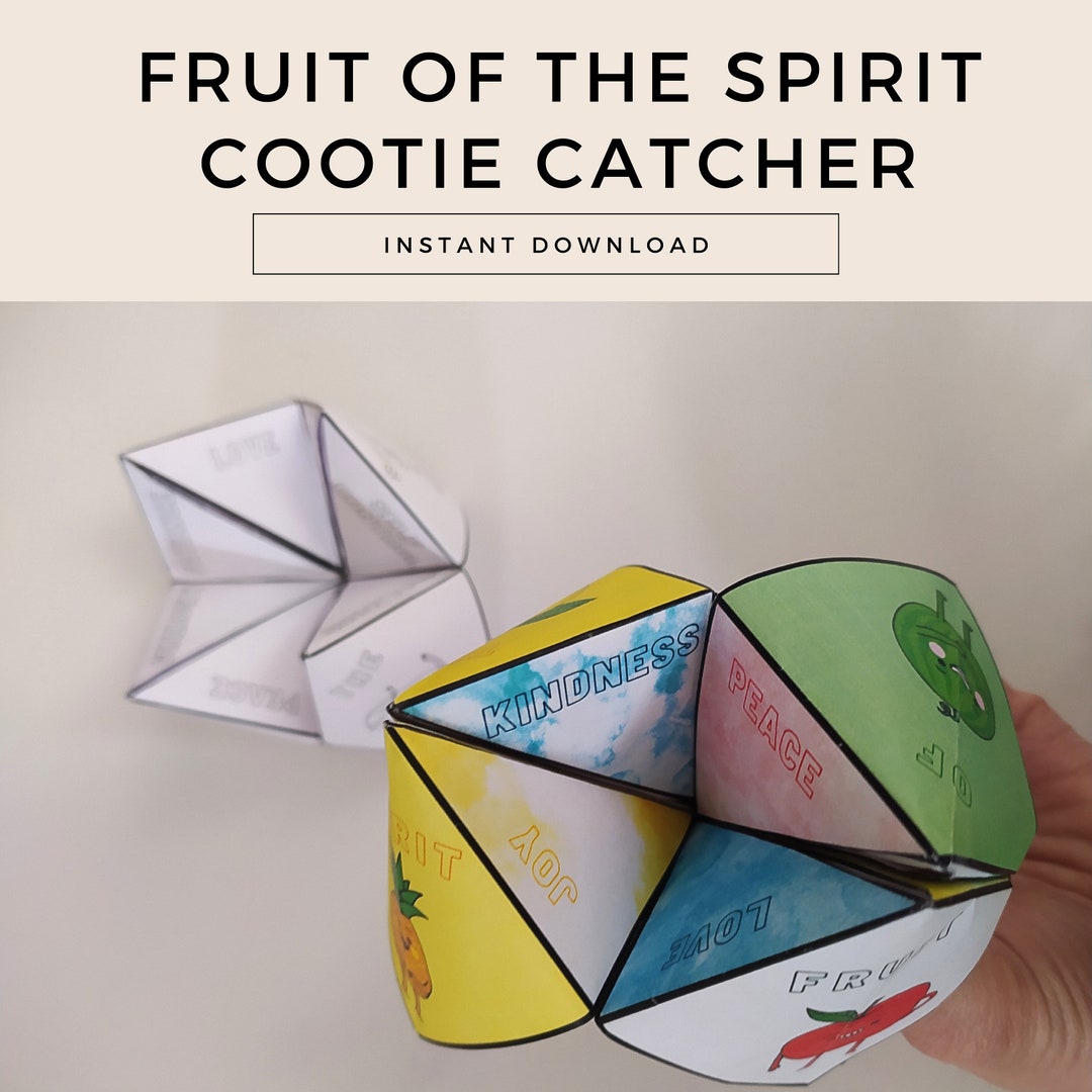 Fruit of the Spirit Cootie Catcher Sunday School Bible Activity, Fruit ...