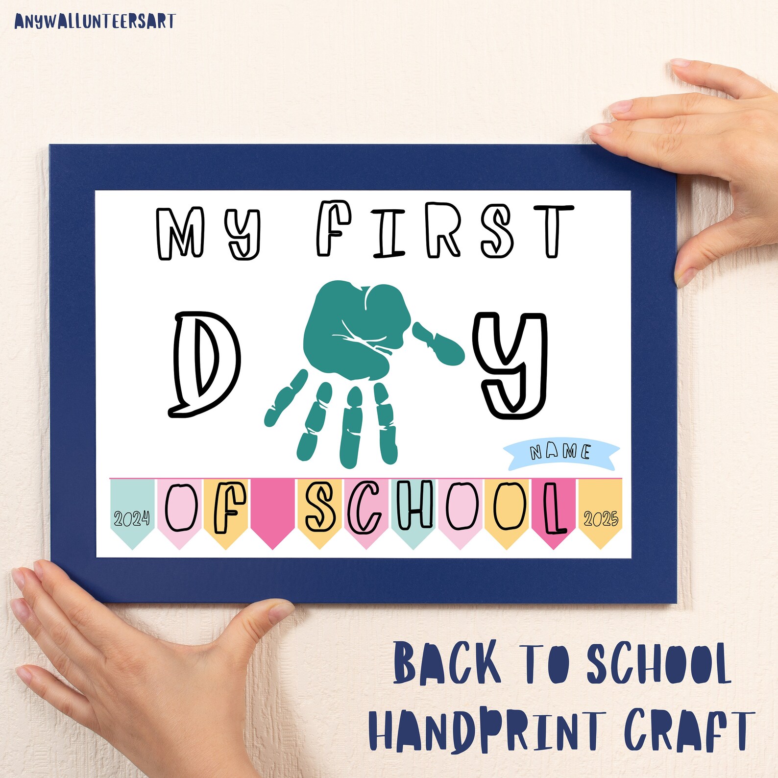 My First Day of School Handprint Craft,back to School Handprint Art ...