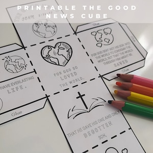 The Good News Coloring Cube, Printable Sunday School Craft, Bible ...