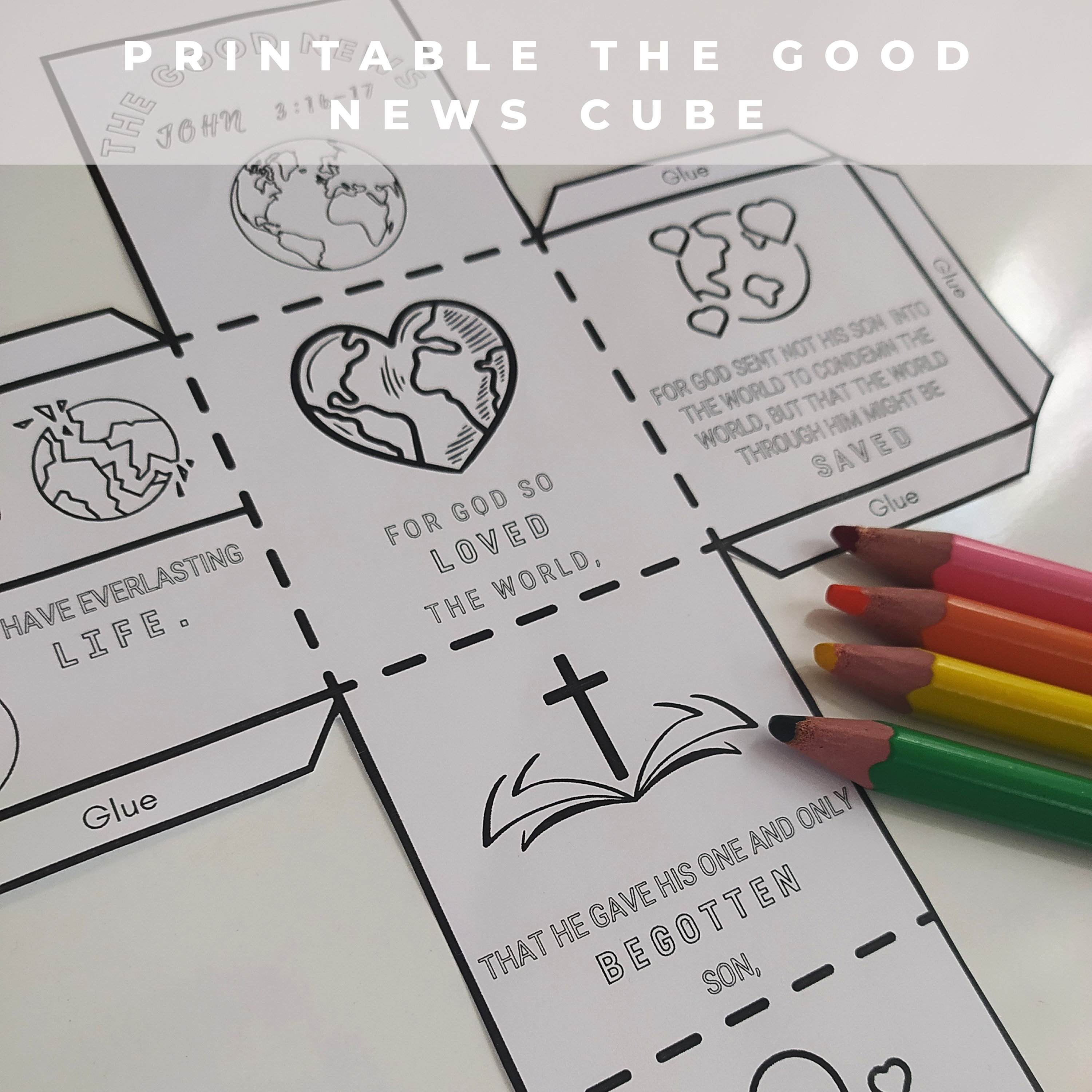 The Good News Coloring Cube, Printable Sunday School Craft, Bible ...