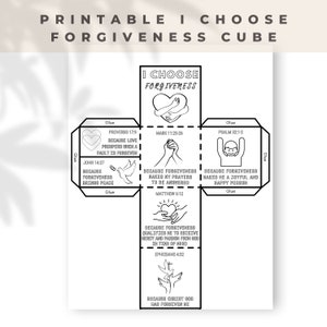 I Choose Forgiveness Coloring Cube, Bible Verse Sunday School Activity ...