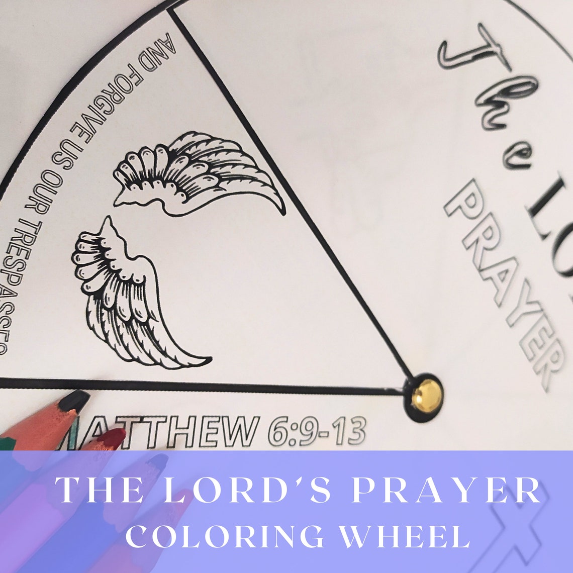The Lord's Prayer Coloring Wheel for Kids, Teaching the Lord's Prayer ...