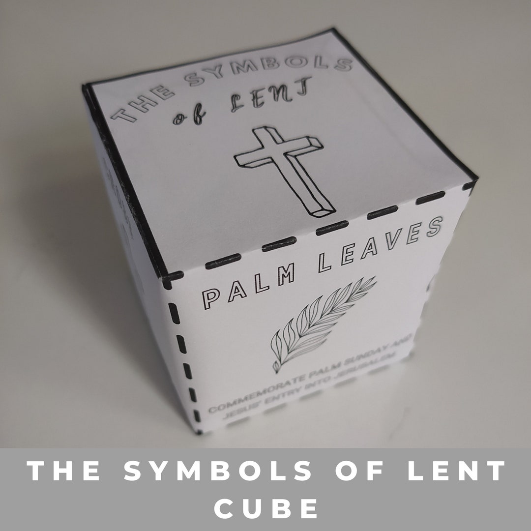 The Symbols of Lent Coloring Cube, Printable Sunday School Craft ...