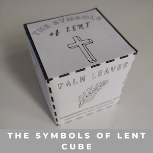 The Symbols of Lent Coloring Cube, Printable Sunday School Craft ...