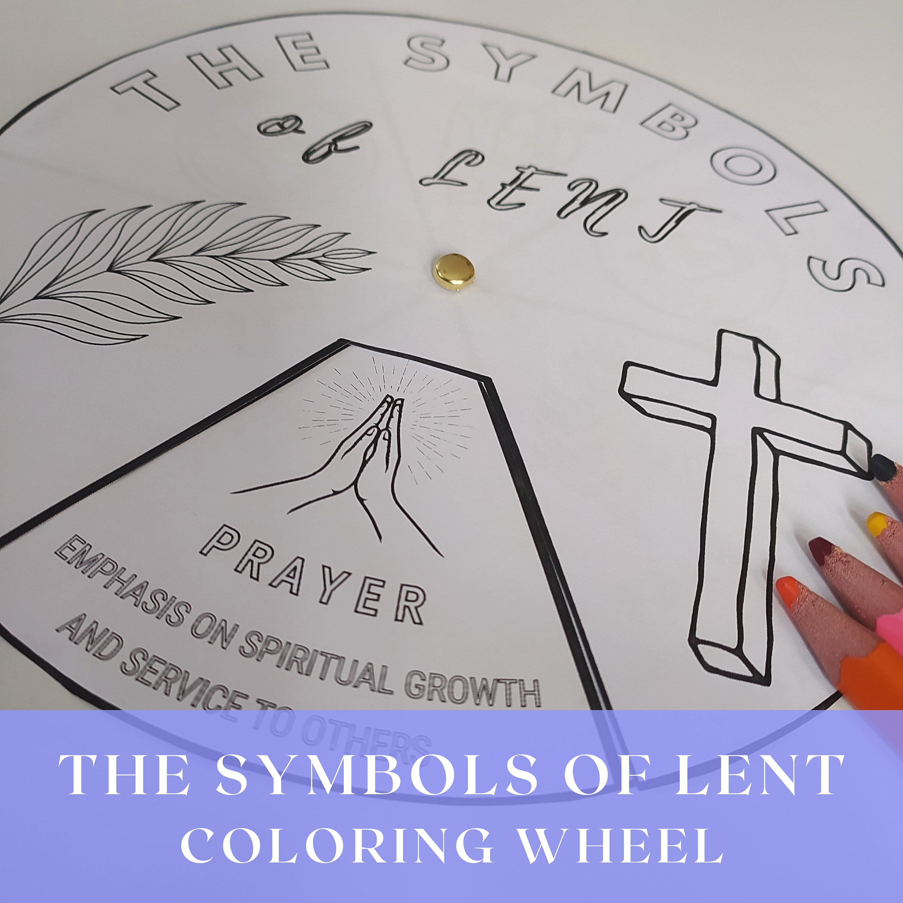 The Symbols of Lent Coloring Wheel, Printable Sunday School Lesson ...