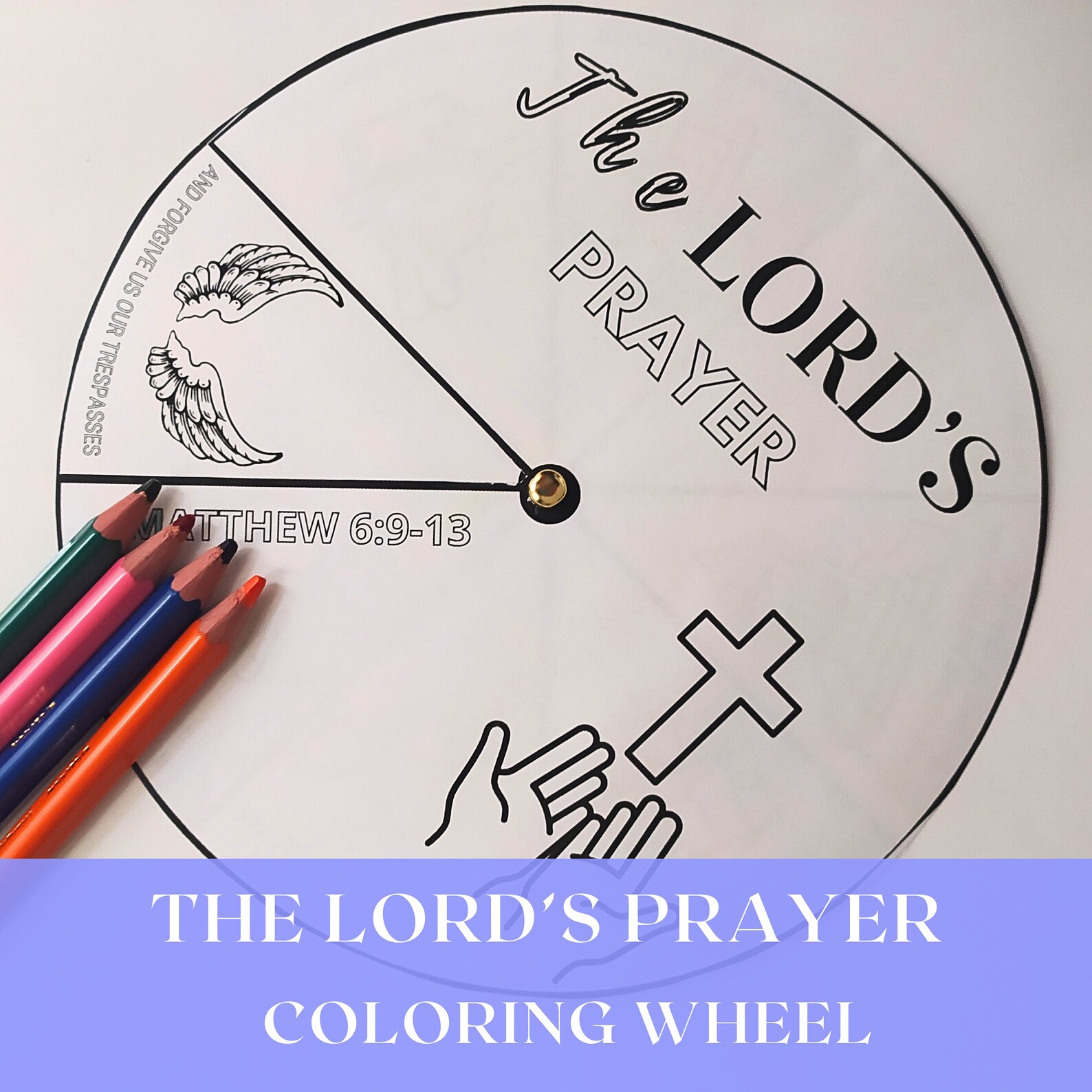 The Lord's Prayer Coloring Wheel for Kids, Teaching the Lord's Prayer ...