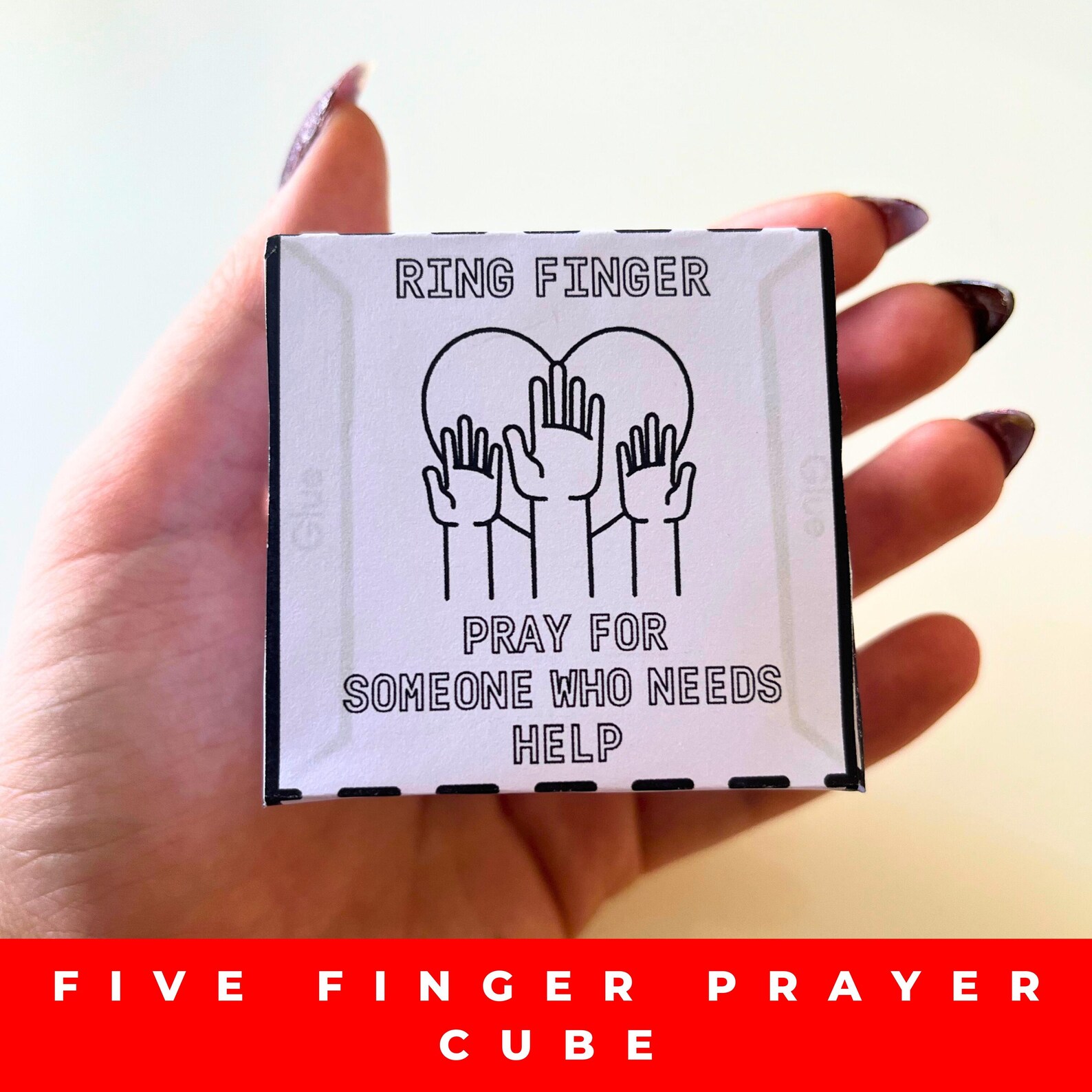 Five Finger Prayer Coloring Cube,printable Christian Craft,religious ...