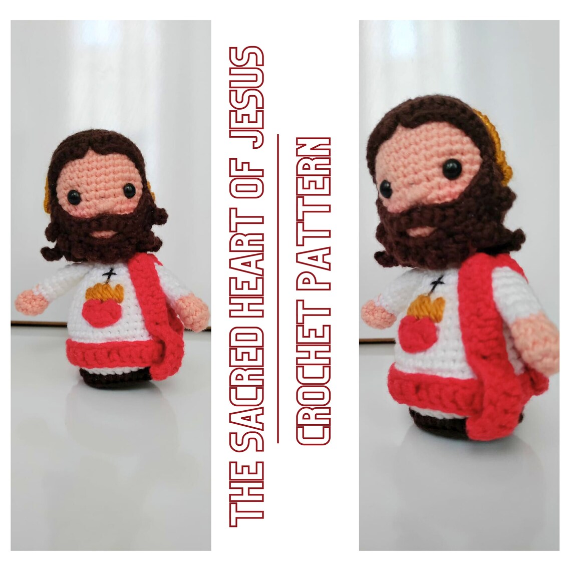 PATTERN: the Sacred Heart of Jesus Amigurumi, Jesus Crochet Pattern ...