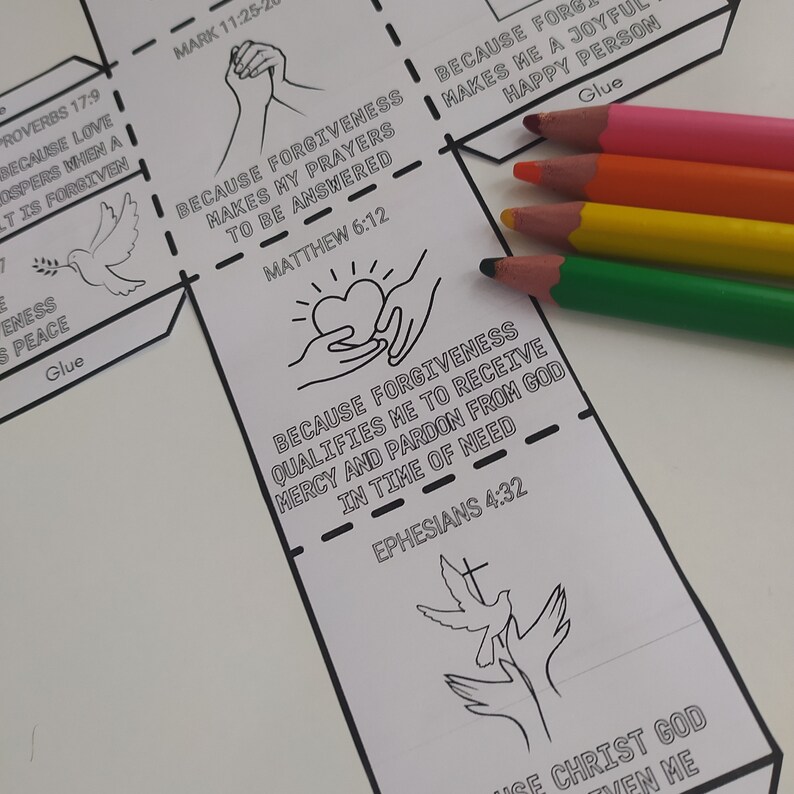 I Choose Forgiveness Coloring Cube, Bible Verse Sunday School Activity ...