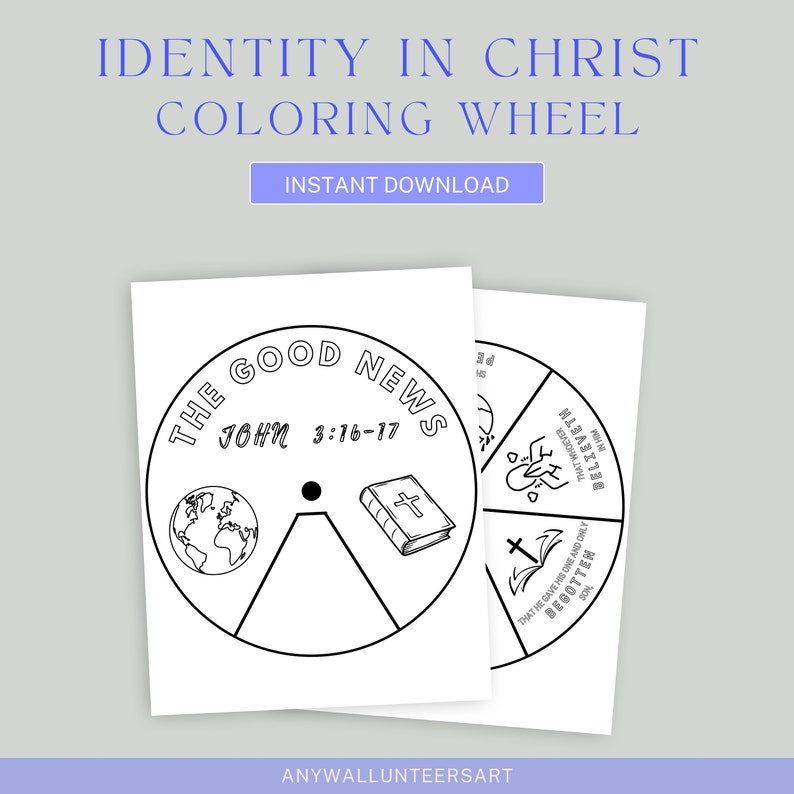 Identity in Christ Coloring Wheel, Printable Sunday School Lesson ...