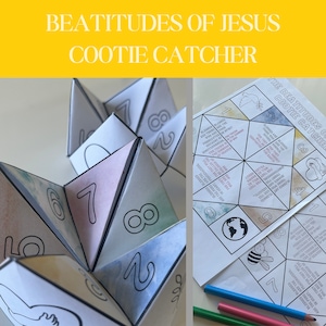 Beatitudes of Jesus Cootie Catcher Sunday School Bible Activity ...