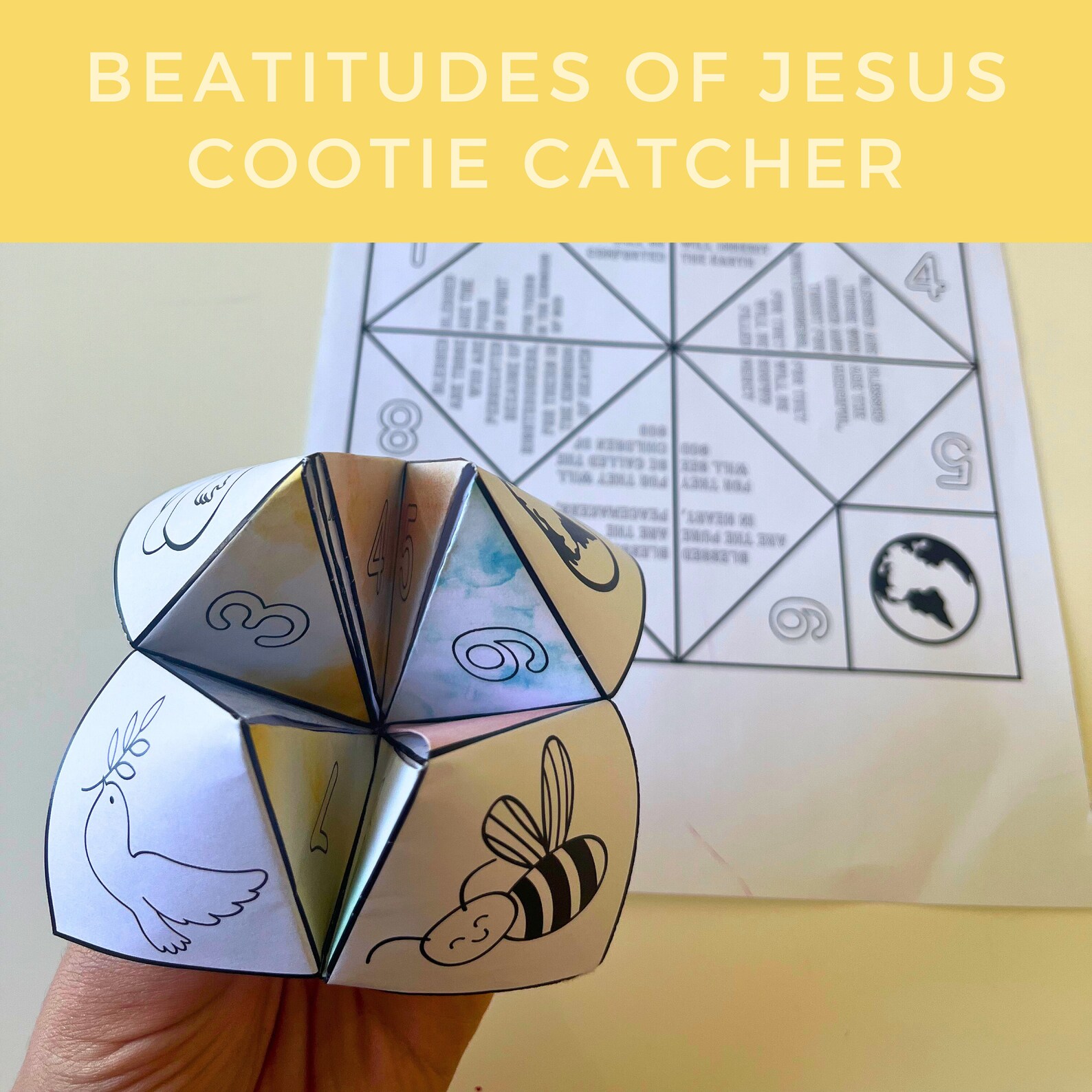 Beatitudes of Jesus Cootie Catcher Sunday School Bible Activity ...