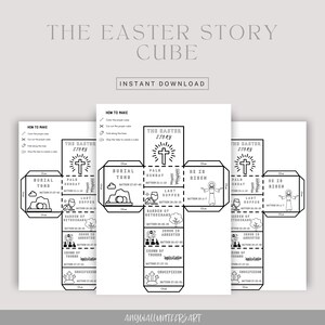 Easter Story Coloring Cube, Printable Bible Verse Activity, Easter ...