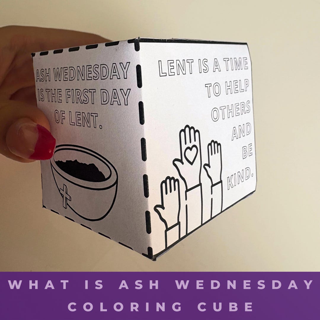What is Ash Wednesday Coloring Cube, Christian Printable Craft for Kids ...