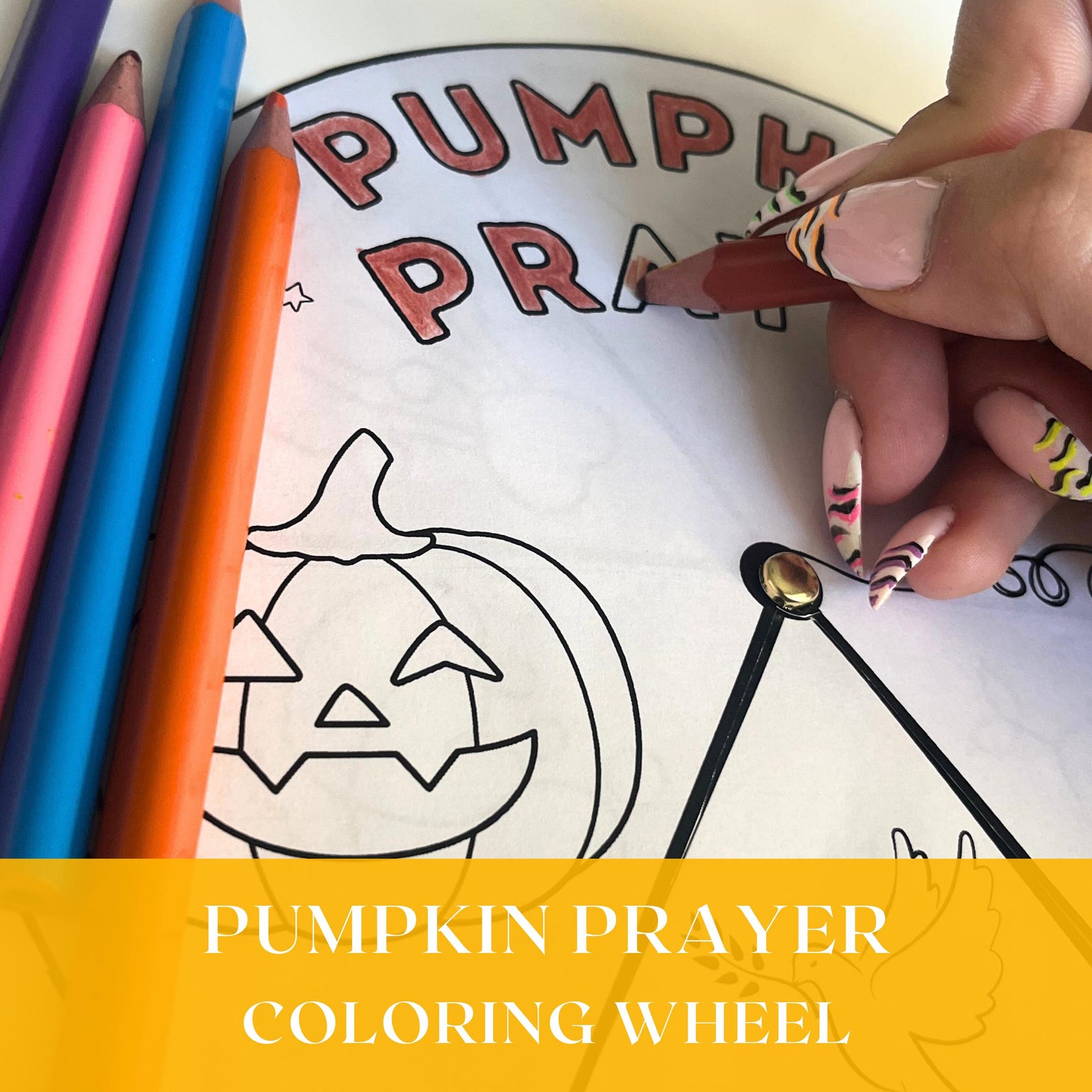 Pumpkin Prayer Coloring Wheel for Kids,christian Fall Craft,printable ...